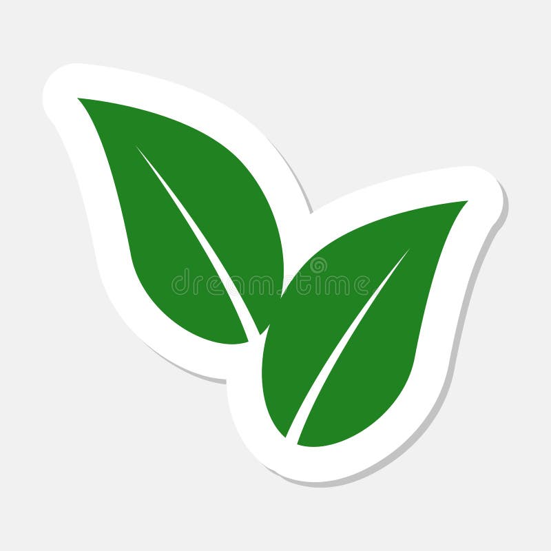 Agriculture Design Three Leaves Sticker Stock Vector - Illustration of ...