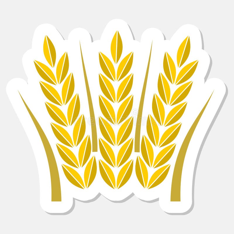 Agriculture Design Three Leaves Sticker Stock Vector - Illustration of ...