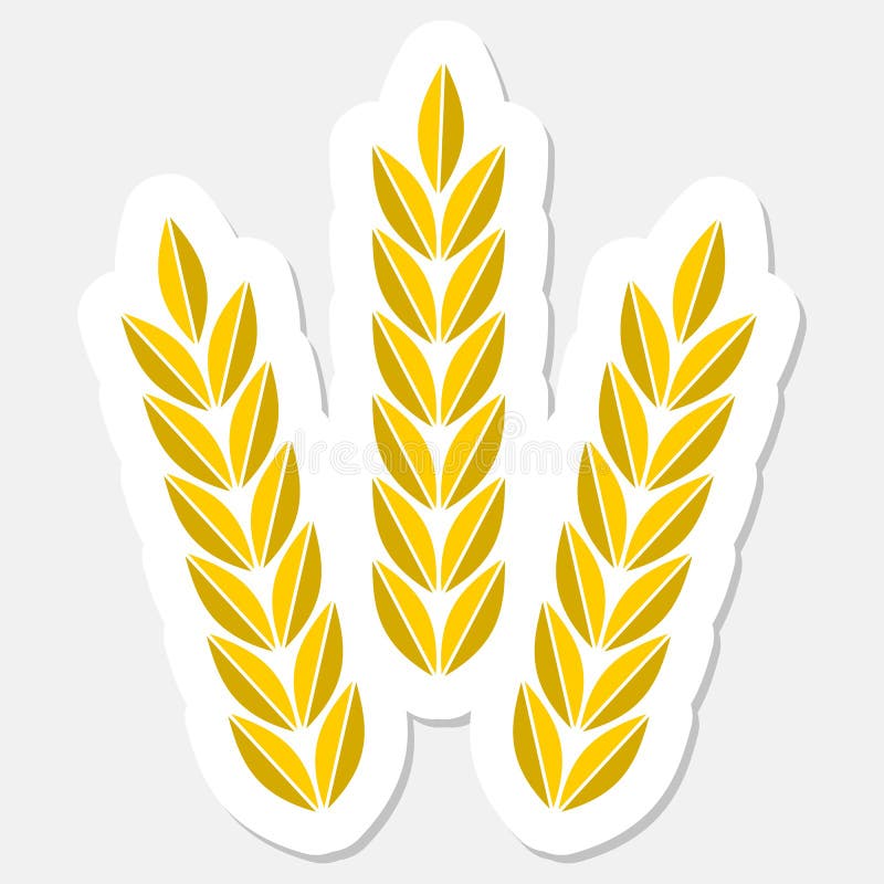 Agriculture Design Three Leaves Sticker Stock Vector - Illustration of ...