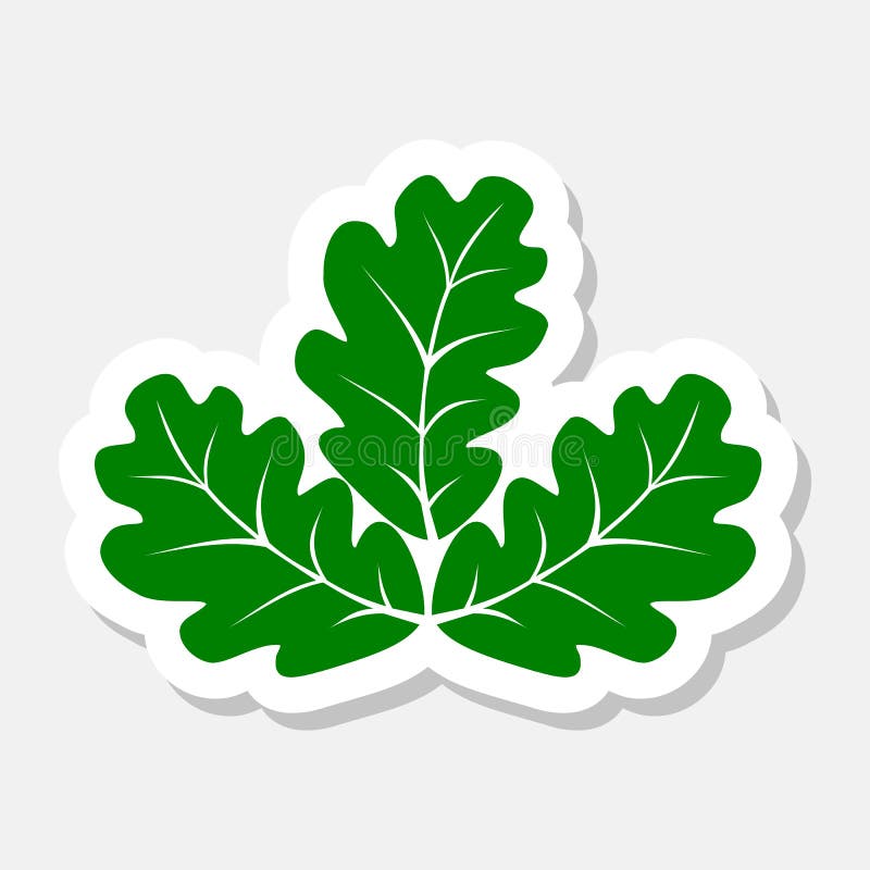Agriculture Design Three Leaves Sticker Stock Vector - Illustration of ...