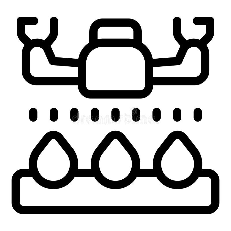 Agriculture Drone Spraying Crops Icon Outline Style Stock Vector ...