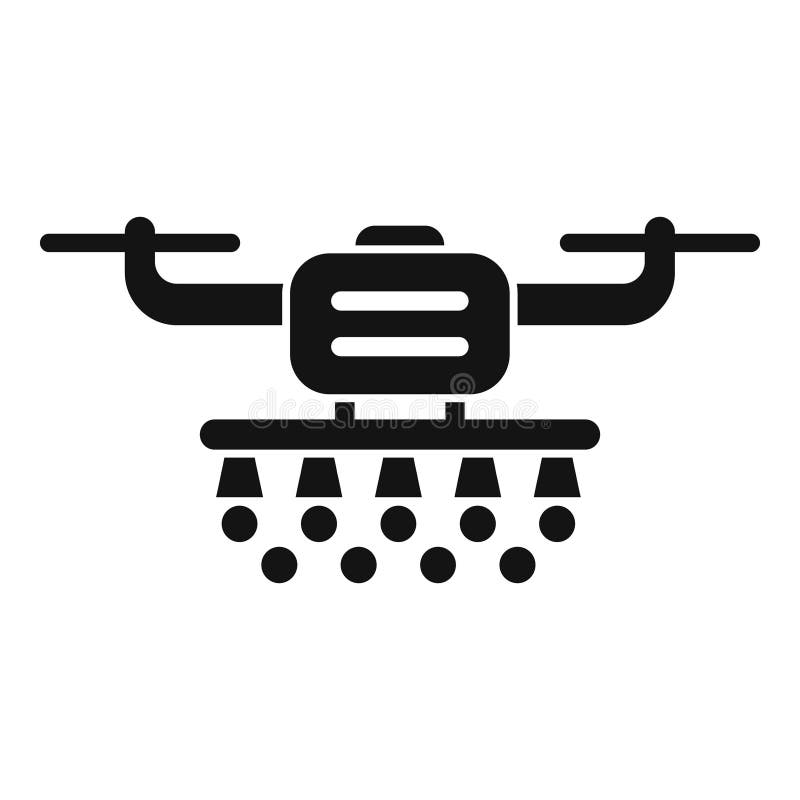 Agriculture Drone Spraying Insecticide on Field Icon Stock Vector ...