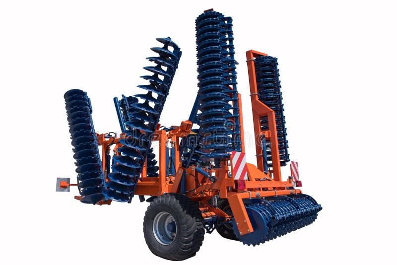 Disc Harrow on a White Background. Stock Image - Image of breaking ...