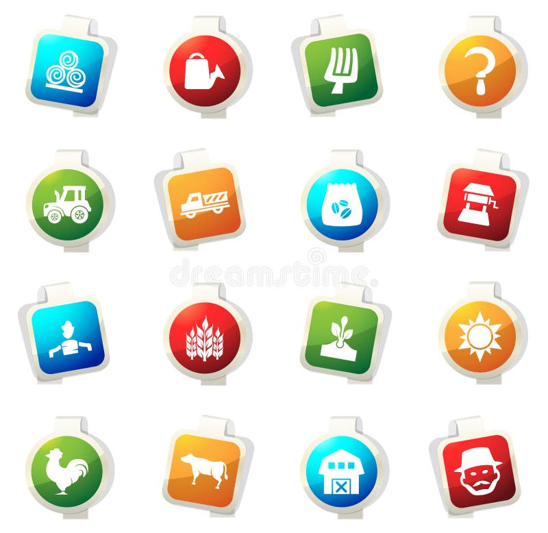 Agriculture and Farming Icons Set Stock Illustration - Illustration of ...