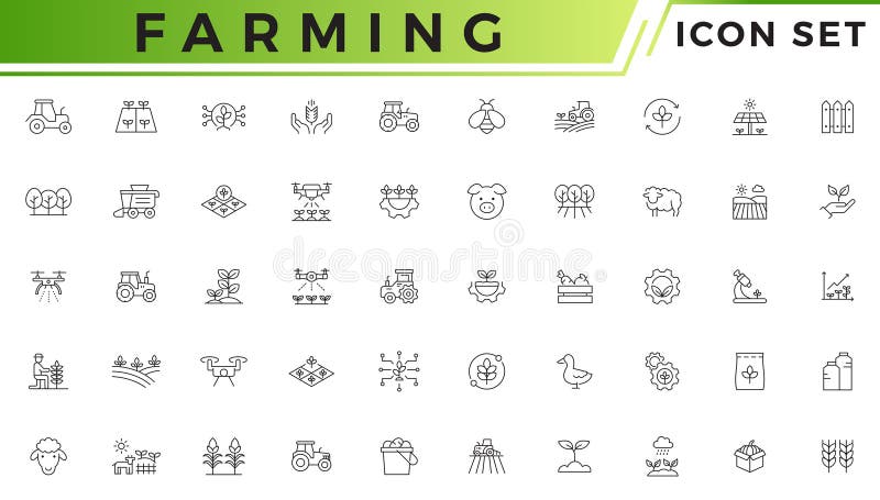 Agriculture & Farming Simple Vector Icon Set Illustration Stock Vector ...