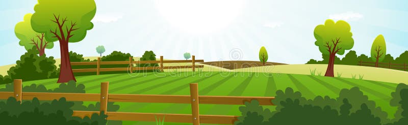 Agriculture and Farming Summer Landscape Stock Vector - Illustration of ...