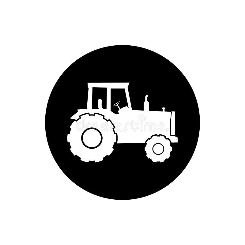 Agriculture, Farming Tractor Rounded Icon. Stock Vector - Illustration ...