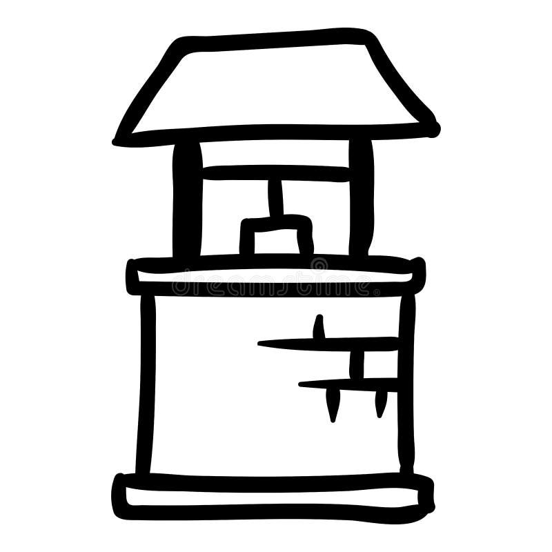 Doodle water well stock vector. Illustration of design - 258303496