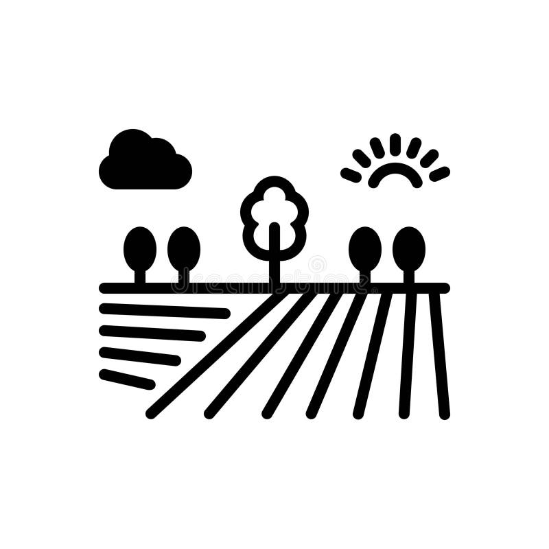 Black Solid Icon for Agriculture, Field and Farming Stock Vector ...