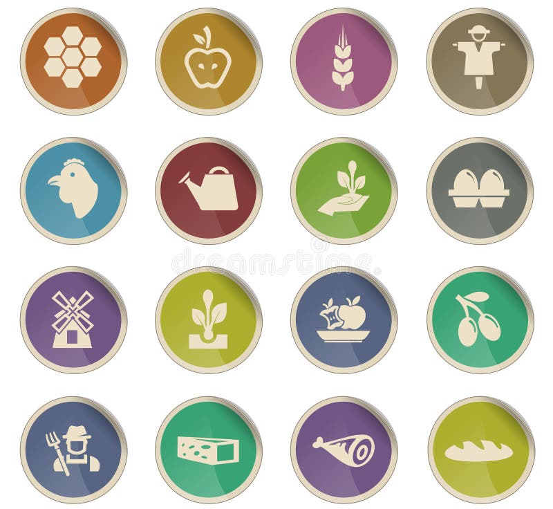 Agriculture icon set stock vector. Illustration of mill - 123625812