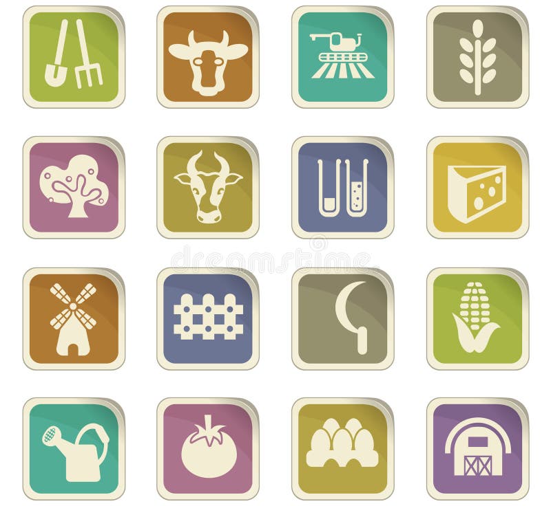 Agriculture icon set stock illustration. Illustration of cheese - 89216635