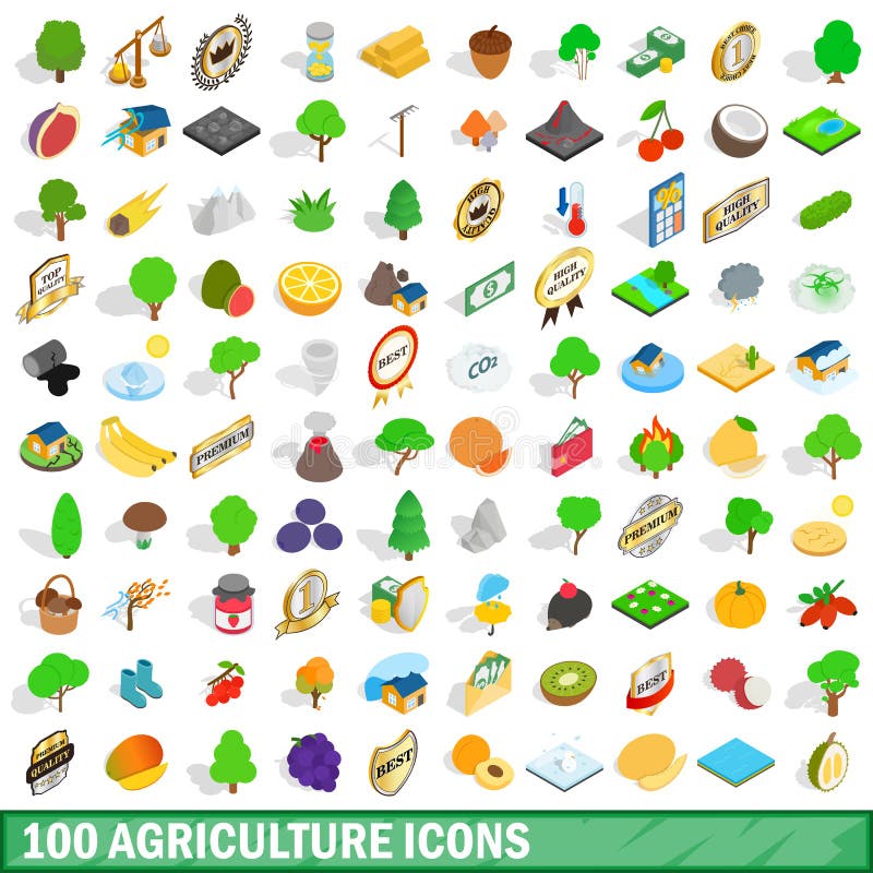 Isometric Vehicle Farm 3D Icon Set Collection Vector Illustration ...