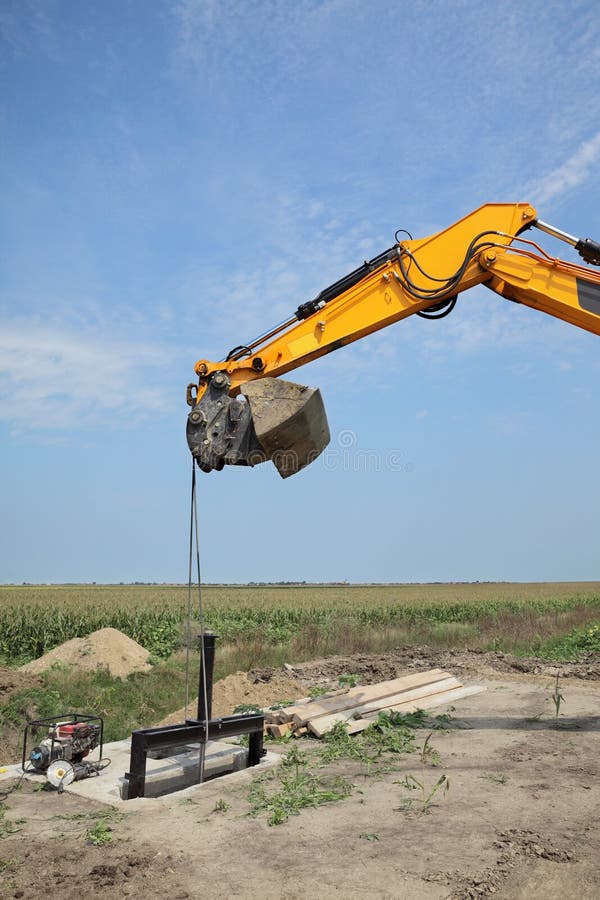 Agriculture, Irrigation Gate at Channel Construction Site Stock Photo ...