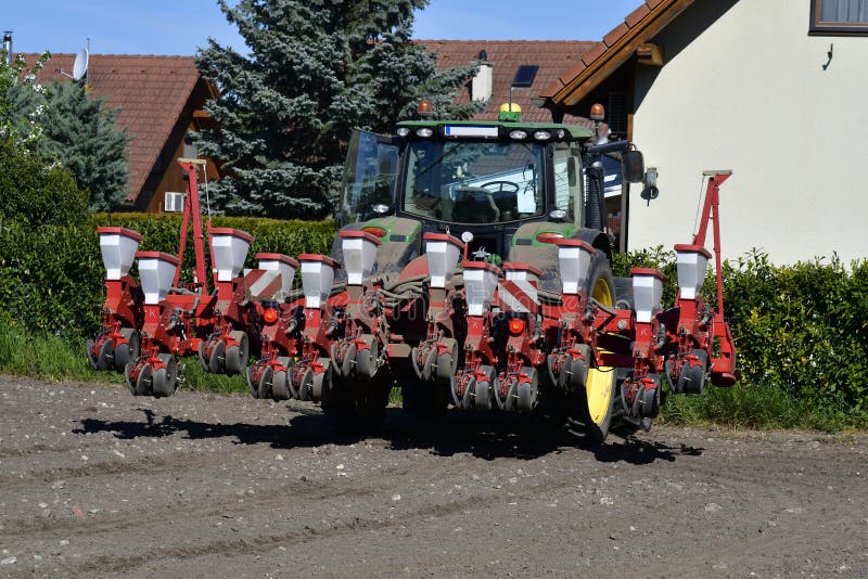 Agriculture, Machine Sowing Stock Photo - Image of agriculture, tractor ...