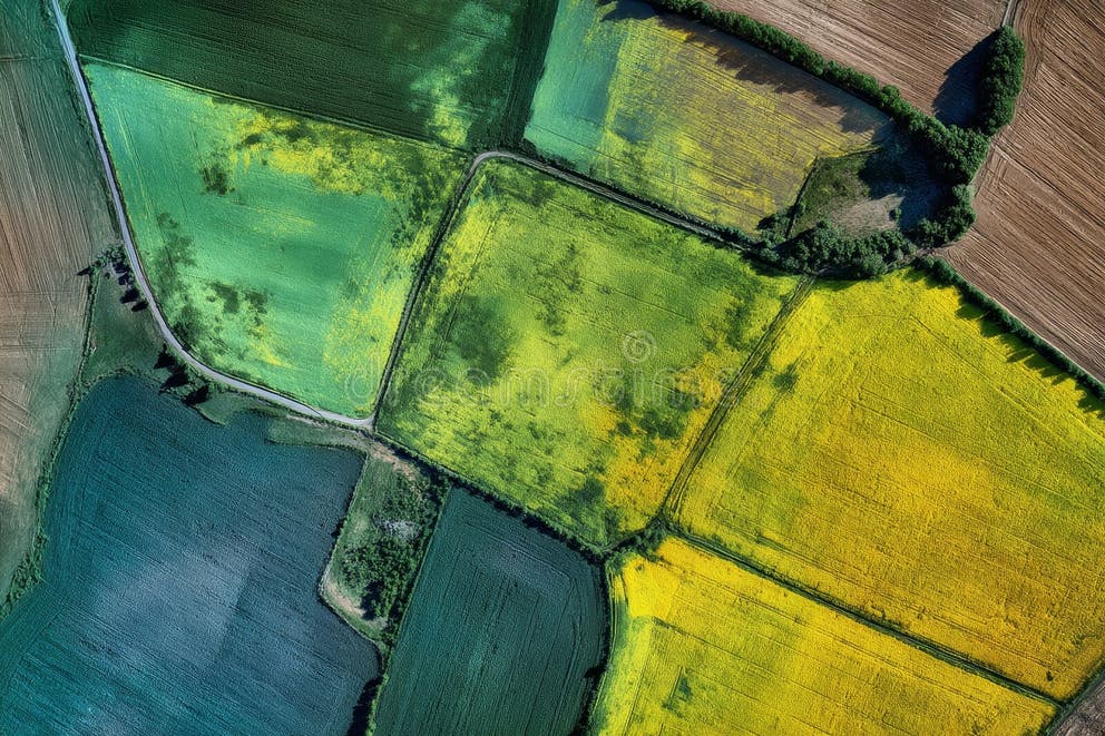 Agriculture Mapping Fields from Orbit. Stock Image - Image of outdoor ...