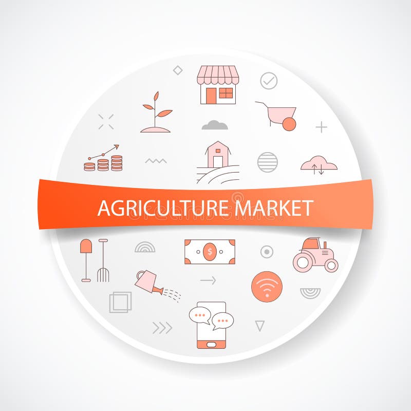 Agriculture Concept with Icon Concept with Round or Circle Shape Stock ...