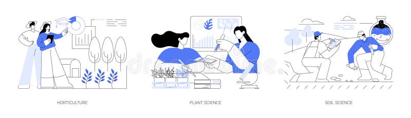 Agriculture Studies Isolated Cartoon Vector Illustrations Set. Stock ...