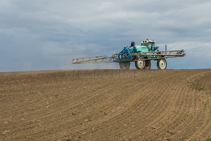 Agriculture Tractor Landscape Stock Photo - Image of harvesting ...