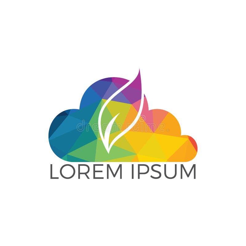 Cloud Leaf Vector Logo Design. Stock Illustration - Illustration of ...