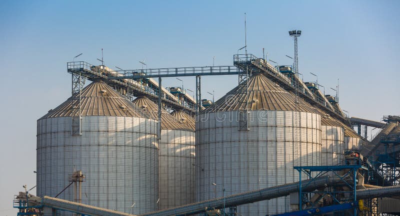 Agriculture Wheat Rice Silo Stock Photo - Image of construction ...