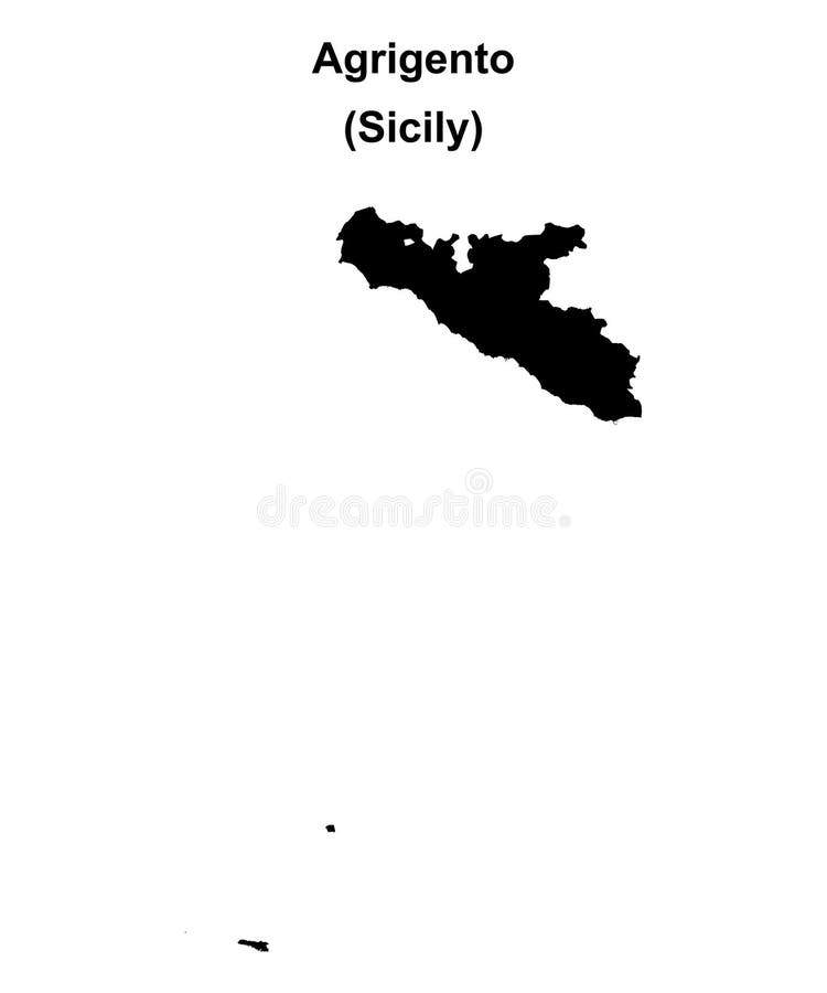 Agrigento outline map stock vector. Illustration of isolated - 385357131