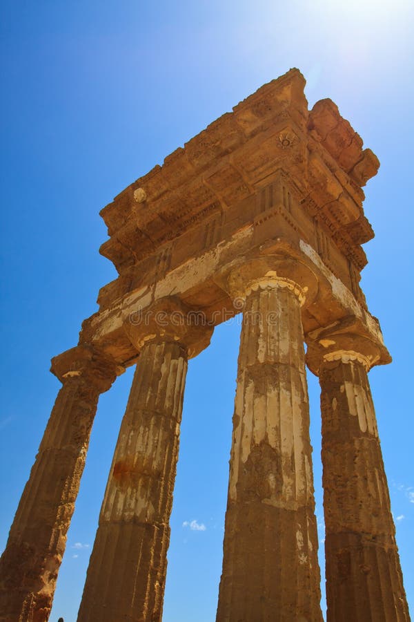 Agrigento - temples valley stock image. Image of archeology - 43463833