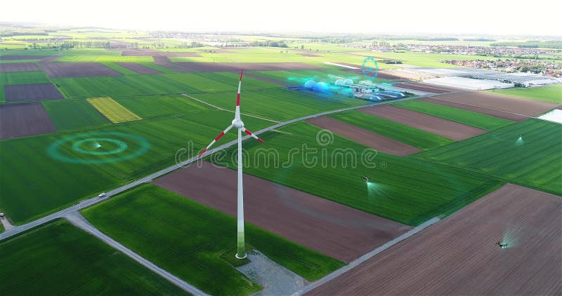 Agro Drone Spraying the Fields. Agricultural Drones Flying Over the ...