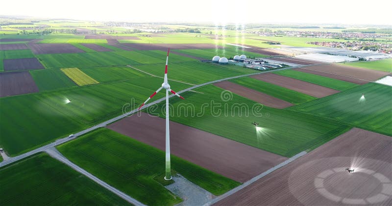 Agro Drones Scan the Field. the Concept of Agro Drones Over the Field ...