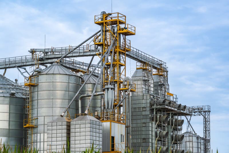 Agro Silos Granary Elevator with Seeds Cleaning Line on Agro-processing ...