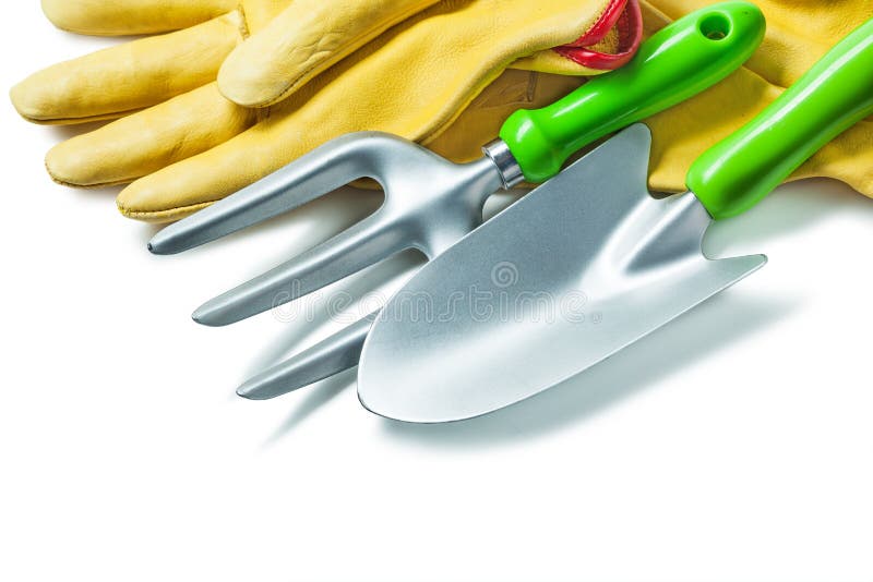 Agro Tools Garden Fork and Hand Spade with Yellow Working Gloves ...