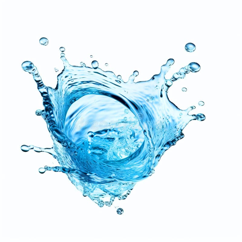 Agua Azul Salpicada En Fondo Blanco Stock de ilustración - Ilustración ...