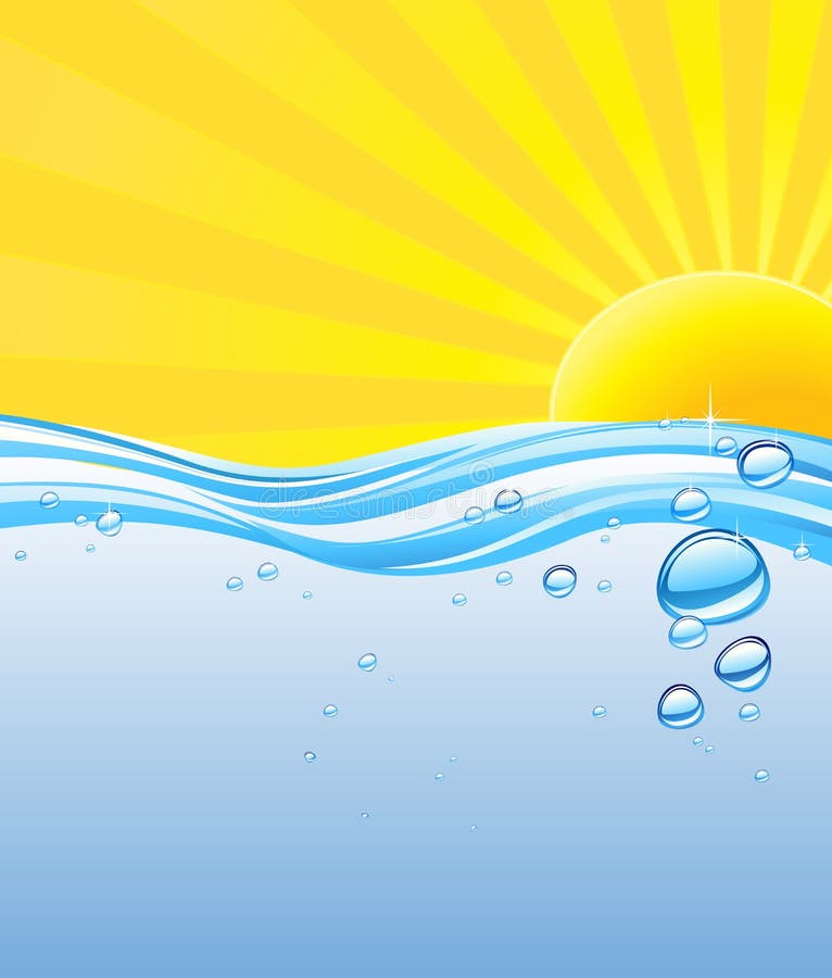 Agua y sol ilustración del vector. Ilustración de ilustración - 14996786