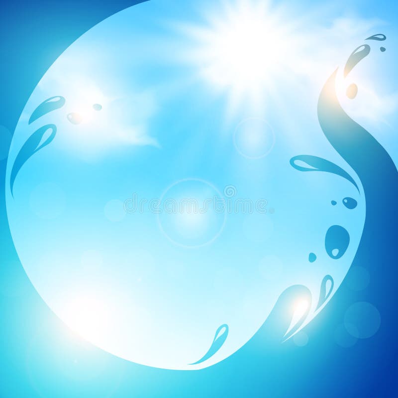 Agua y sol ilustración del vector. Ilustración de elemento - 42507122