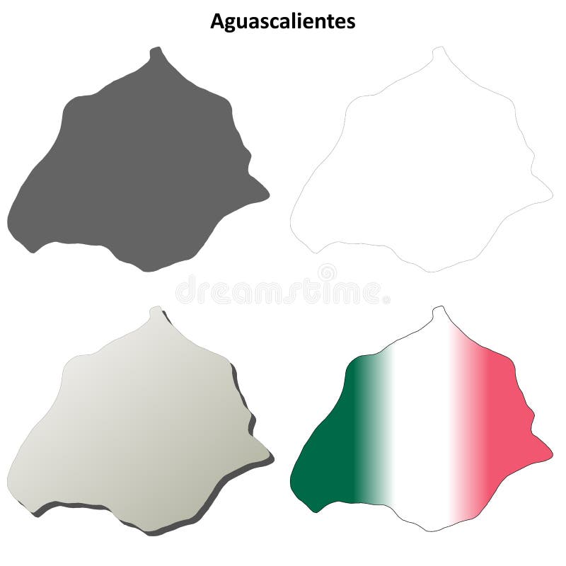 Aguascalientes Blank Outline Map Set Stock Vector - Illustration of ...