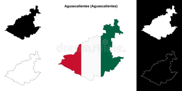 Aguascalientes outline map stock illustration. Illustration of ...