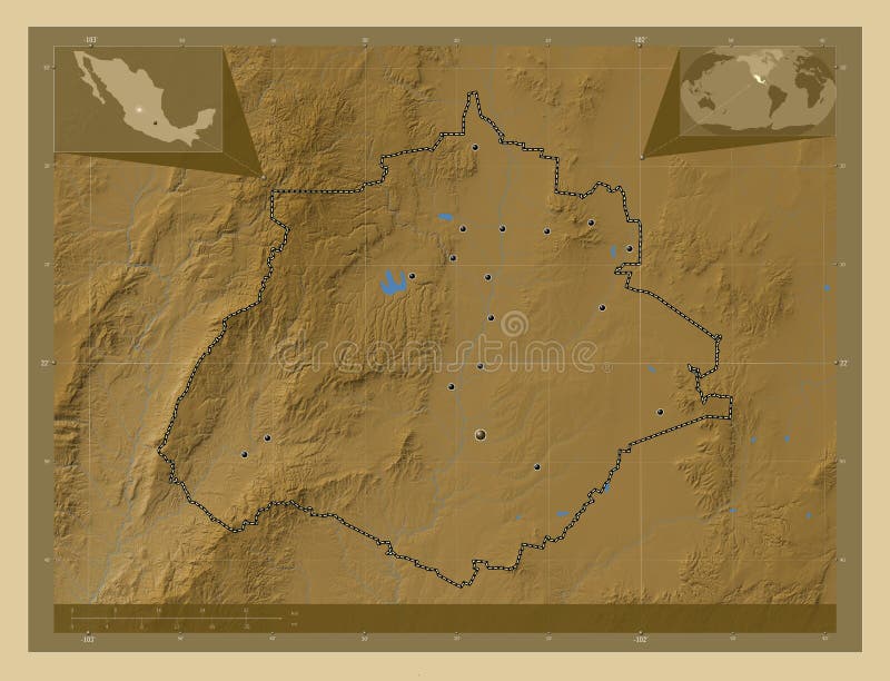 Aguascalientes, Mexico. Physical. Major Cities Stock Illustration ...