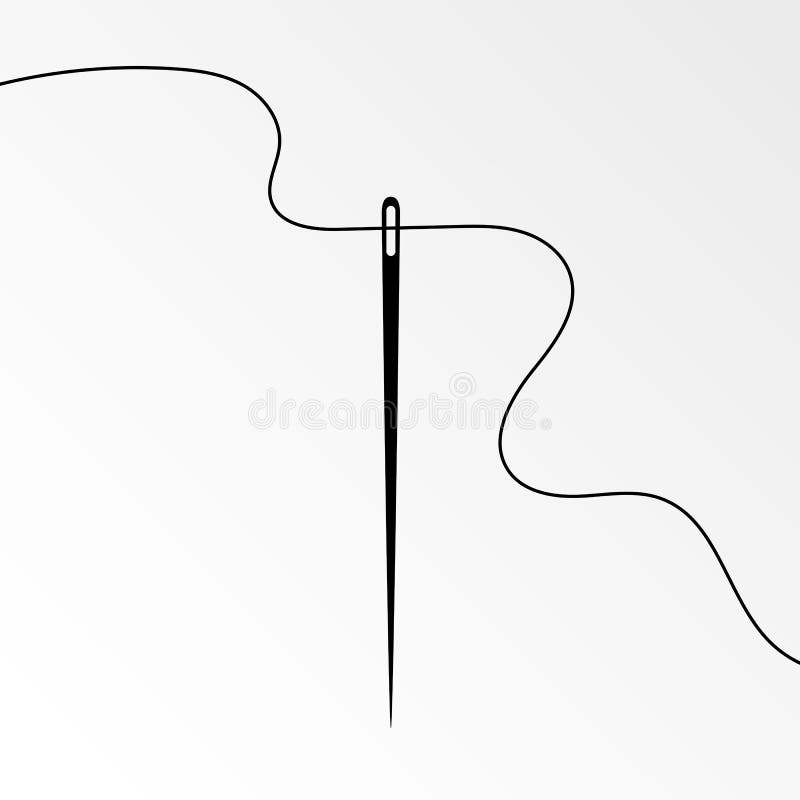 Aguja Vertical E Icono Curvy Del Vector Del Hilo Ilustración del Vector ...
