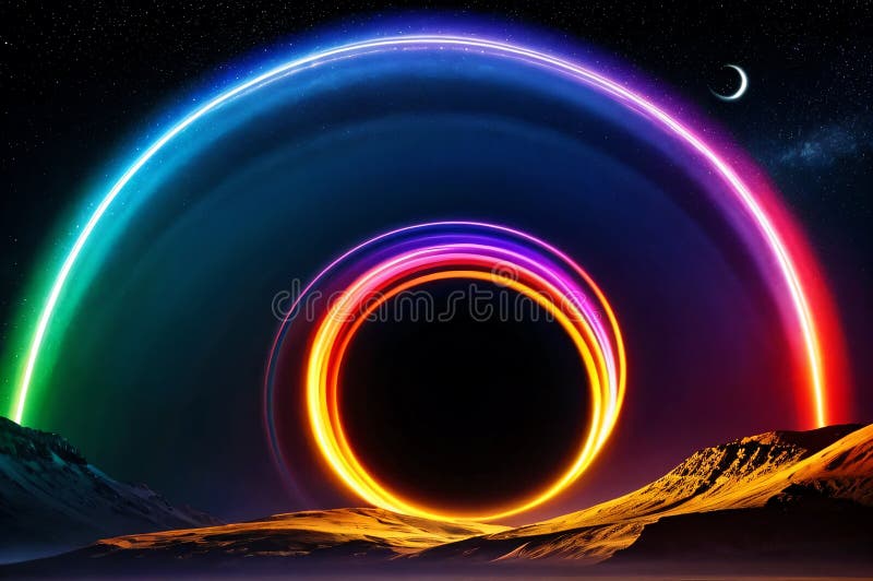 Agujero Negro De Arco Iris En El Espacio Stock de ilustración - Ilustración de radiante ...