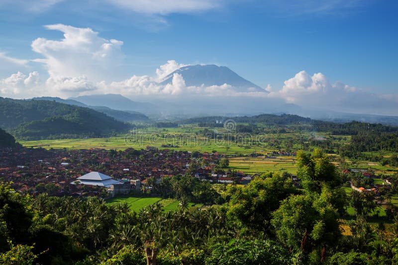 Agung Volcano is the Highest Mountain on Bali Island, Indonesia Stock ...