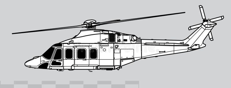 AgustaWestland AW139. Leonardo AW139. Vector Drawing of Medium ...