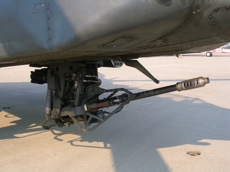AH-64 Apache M230 30mm Automatic Cannon Stock Photo - Image of warefare ...