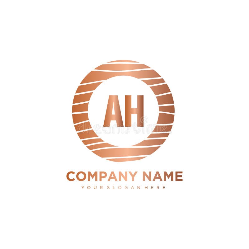 AH Initial Letter Circle Wood Logo Template Vector Stock Vector ...
