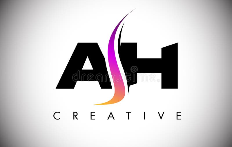 AH Letter Logo Design with Creative Shoosh and Modern Look Stock Vector ...