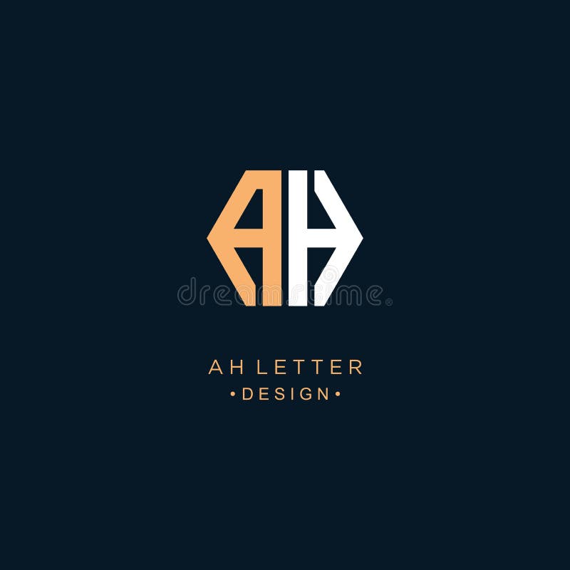 AH Letter Logo Design with Sans Serif Font Vector Illustration ...