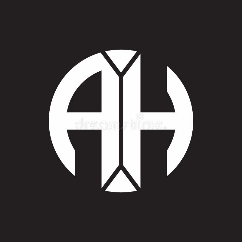 AH Logo Monogram with Piece Circle Ribbon Style Stock Vector ...