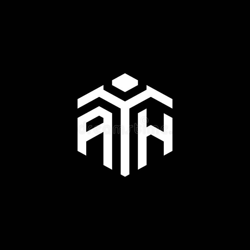 AH Monogram Logo with Abstract Hexagon Style Design Template Stock ...