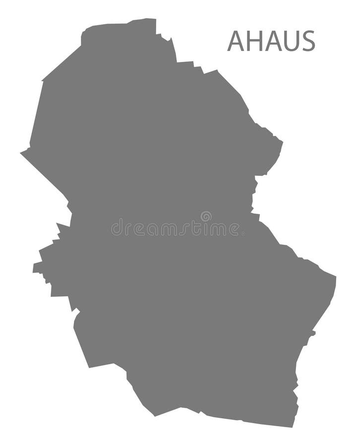 Ahaus City Map Grey Illustration Silhouette Stock Vector - Illustration ...