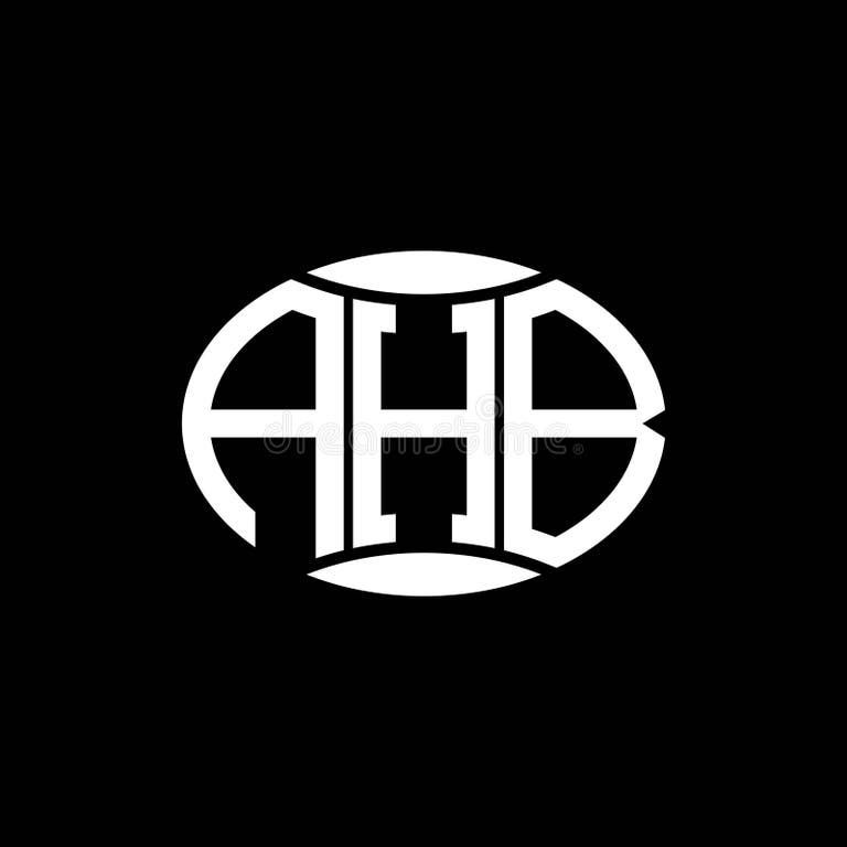 AHB Abstract Monogram Circle Logo Design on Black Background. AHB ...