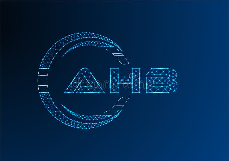 AHB Low Poly Letter Logo Vector Design. Stock Illustration ...