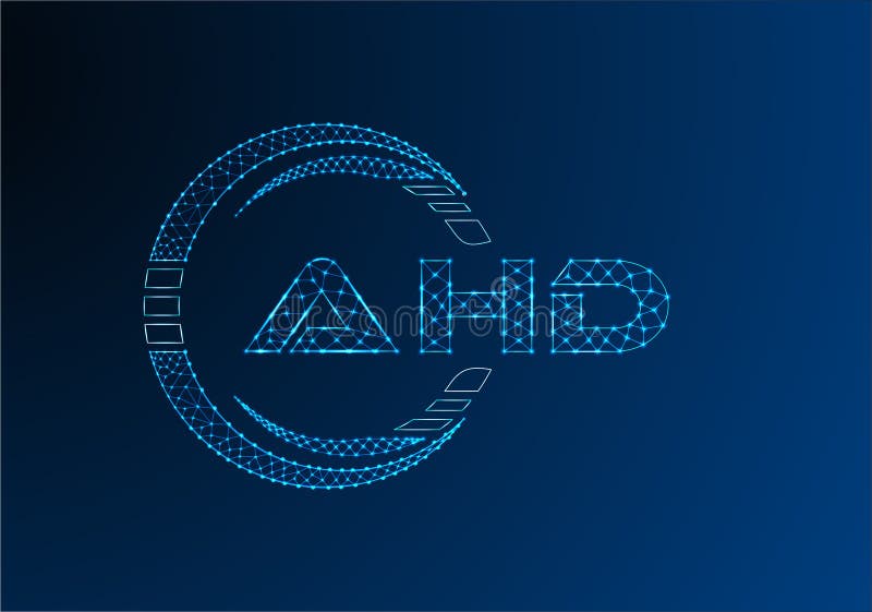 AHD Low Poly Letter Logo Vector Design. Stock Illustration ...